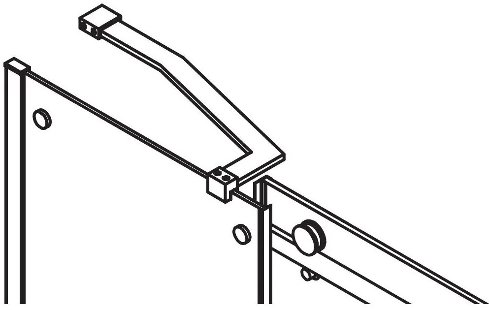 Gelco Gelco, DRAGON BLACK vzpěra k zástěnám 300x150mm, černá matná, GDV300B