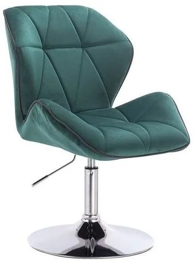 LuxuryForm DESIGN Otočná židle MILANO MAX VELUR na stříbrném talíři - zelená