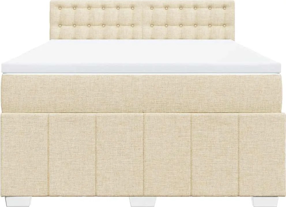 Box spring postel s matrací krémová 140x190 cm textil 3287082