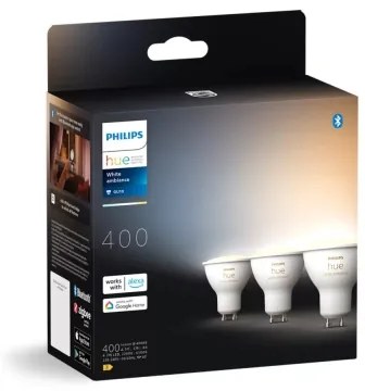 SADA 3x LED Stmívatelná žárovka Philips Hue WHITE AMB. GU10/4,2W/230V 2200-6500K
