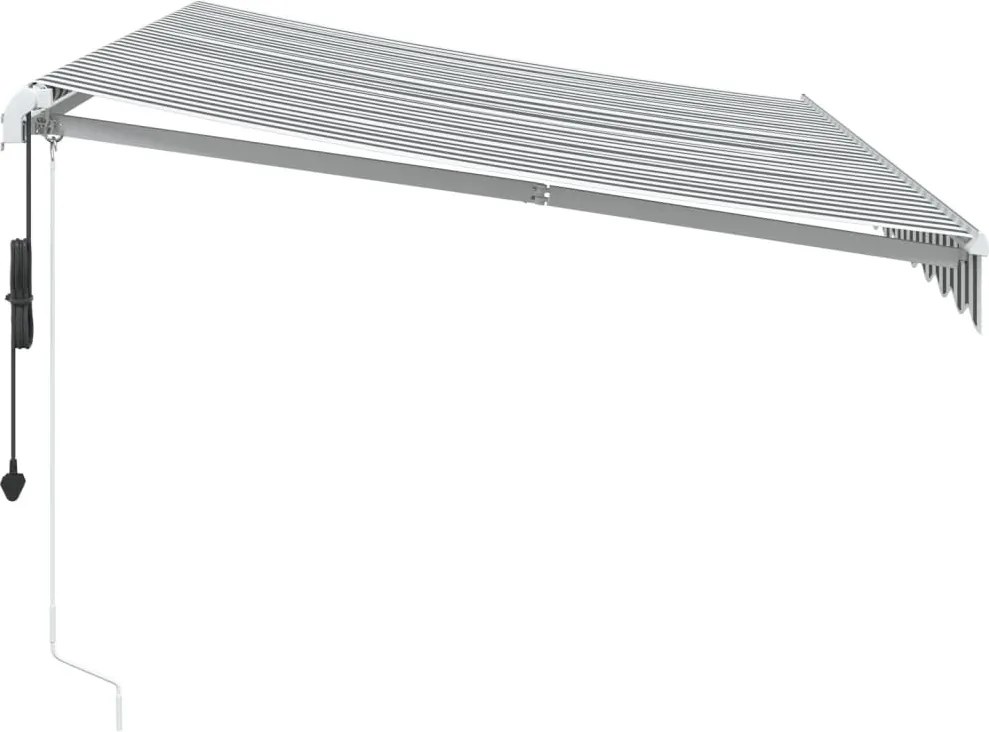 Automatická zatahovací markýza antracitová a bílá 350 x 250 cm 3310227