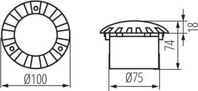 Nájezdové LED svítidlo Kanlux ROGER DL-LED12 IP66 07280