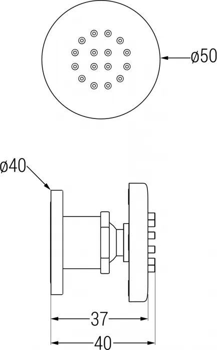 Mexen - podmítková sprchová tryska, kulatá, 50 mm, růžová-zlatá, 79361-60