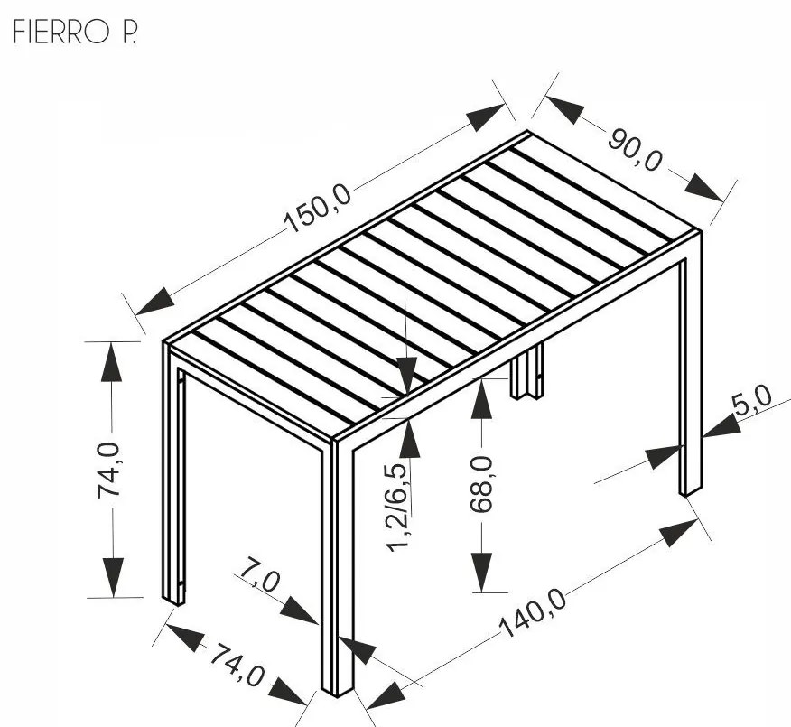 Zahradní stůl Fierro 150 cm hnědý/černý
