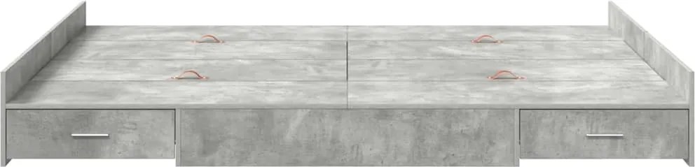 Rám postele s úložným prostorem Betonově šedá 160 x 200 cm 3335280