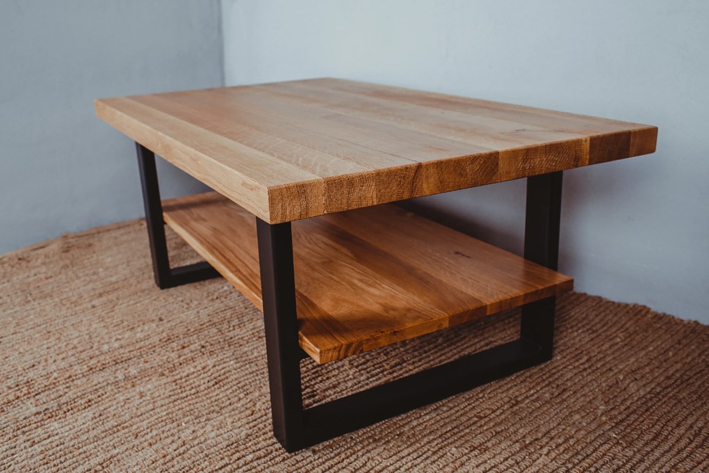 Wudboys Konferenční stůl KNOPP Barva kovu: Bílá, Dřevo: Dub, Rozměr: 900x600, moderní skandinávský styl