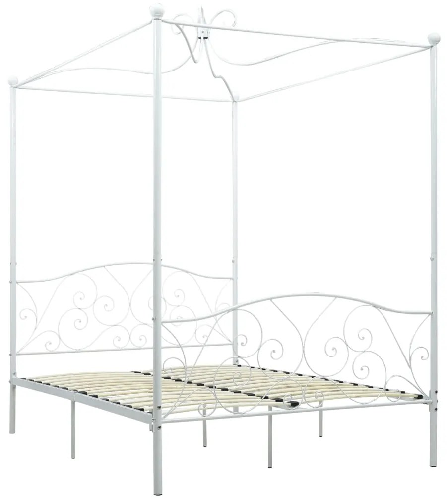 Rám postele s nebesy bílý kovový 120 x 200 cm 284470