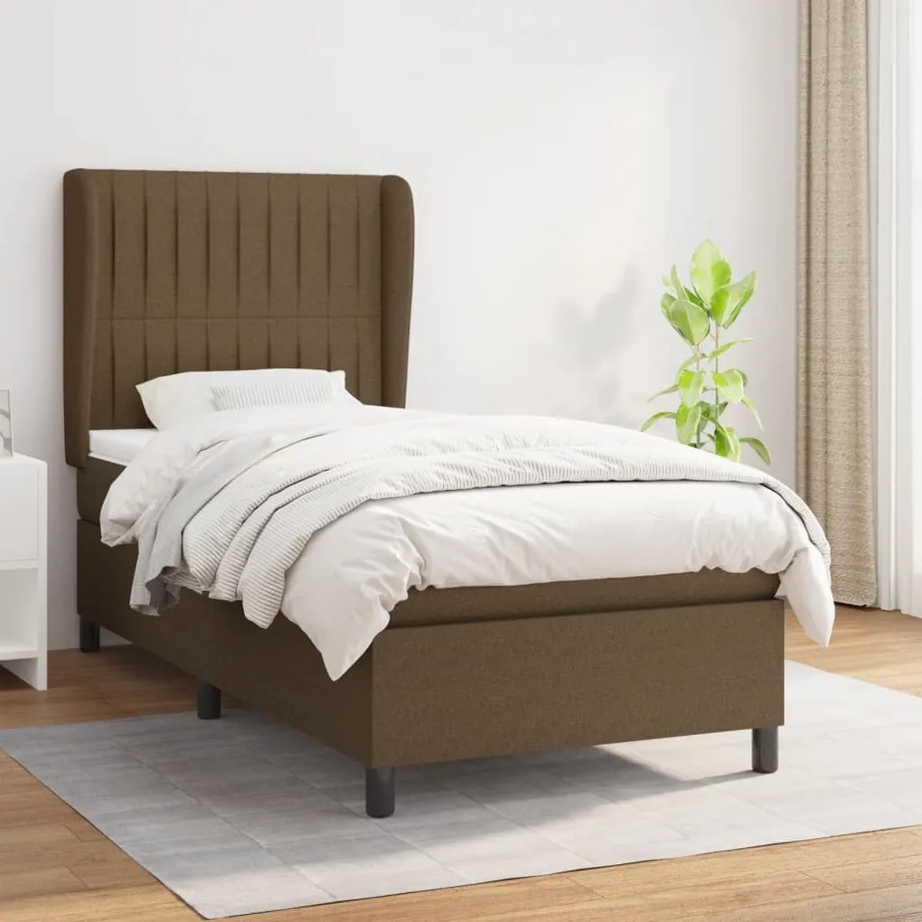 Box spring postel s matrací tmavě hnědá 80x200 cm textil 3128080