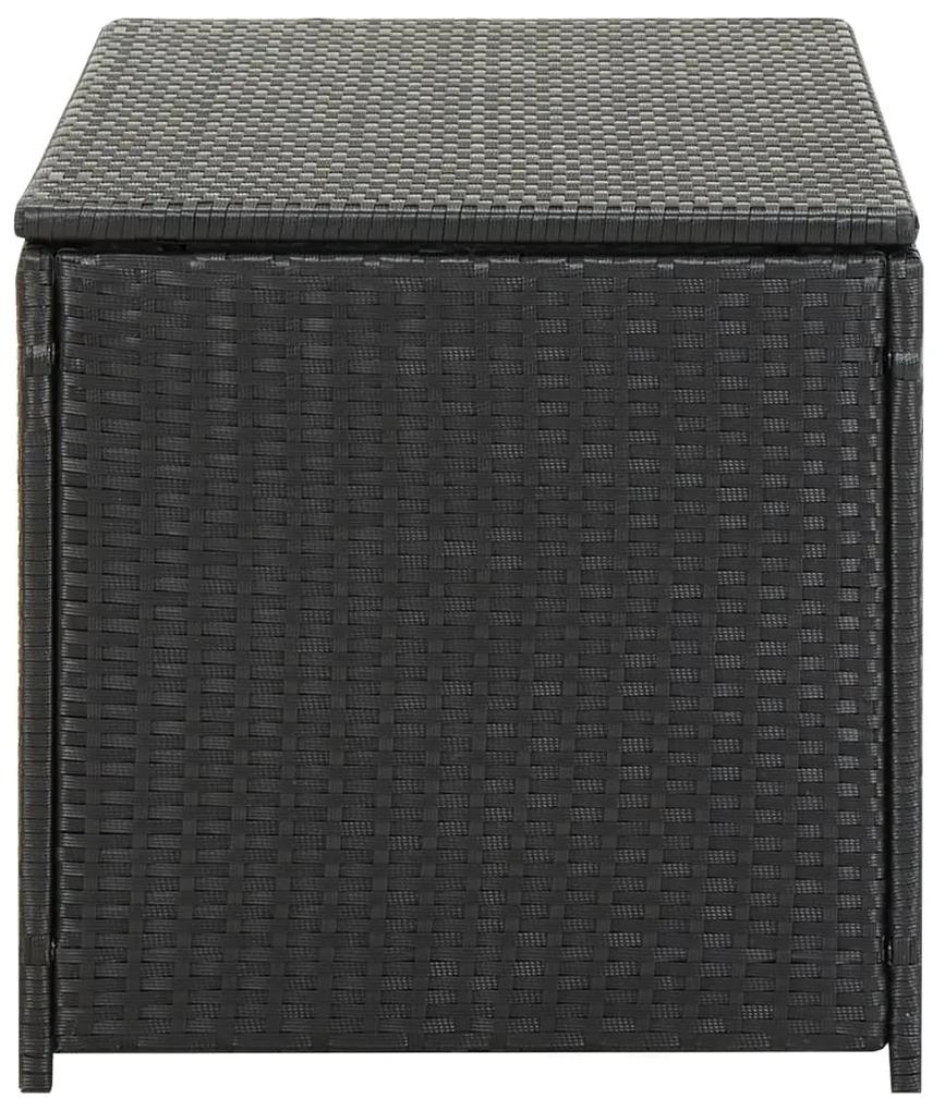 Zahradní úložný box Viano - polyratan - černý | 100x50x50 cm