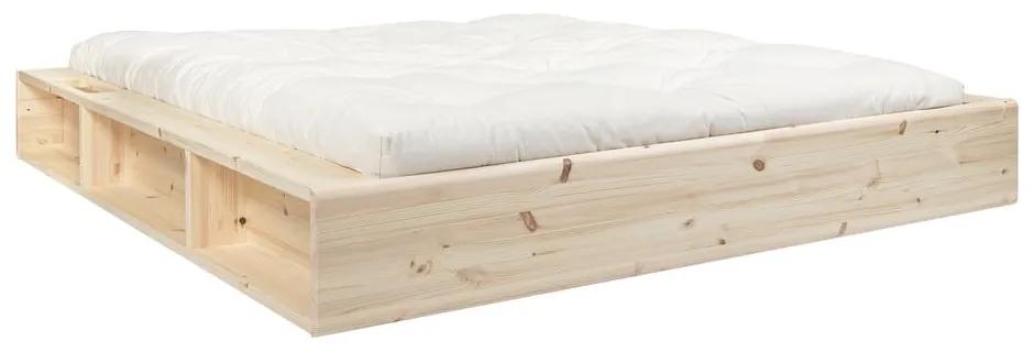 Dvoulůžková postel z masivního dřeva s úložným prostorem a futonem Comfort Karup Design Ziggy, 160 x 200 cm