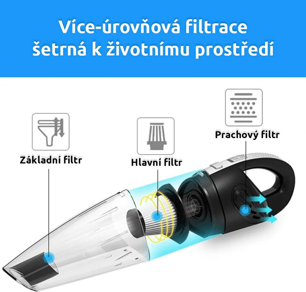 CarClean profi mobilní aku vysavač