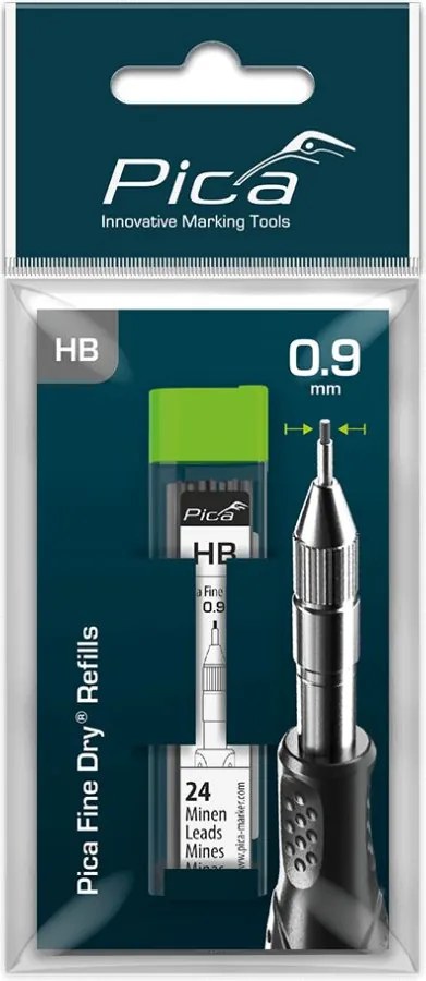 Pica Marker Pica | Náhradní tuhy 0,9 mm na dřevo tvrdost " HB " pro mikrotužku