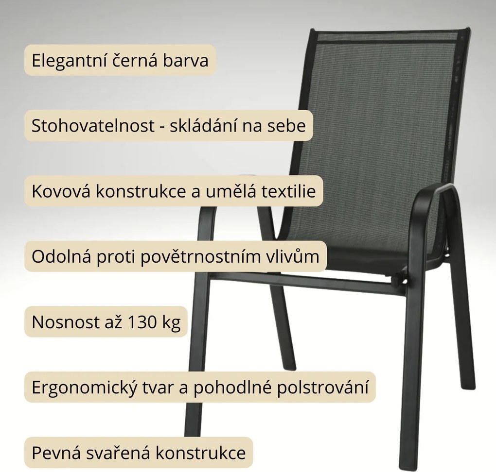 Vikio Venkovní zahradní set 150x90 pro 4 osoby DK302 antracit