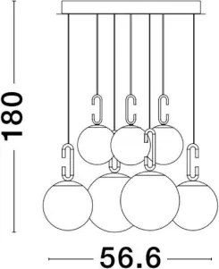 Závěsné LED svítidlo NOVA LUCE HOOK 52W 3000K 9695221 stmívatelné Triac