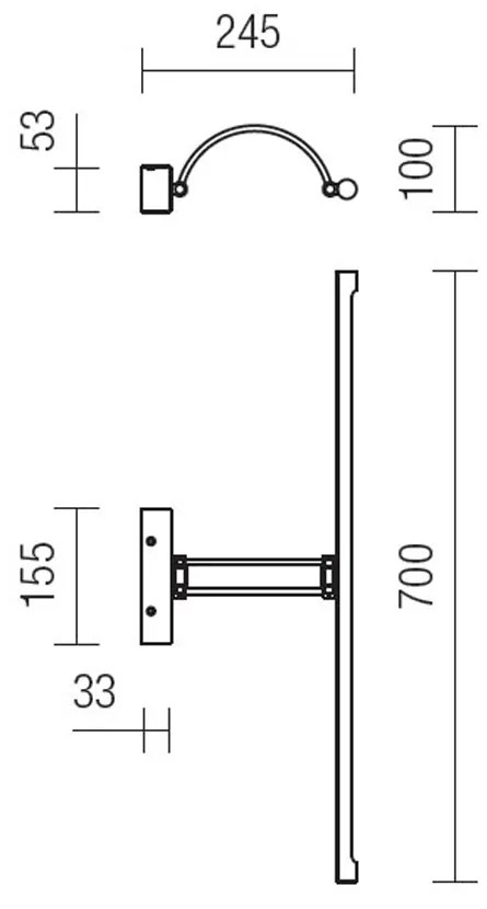 Redo 01-459 nástěnné LED svítidlo Ikon nikl, 16,4W, 3000K, 70cm