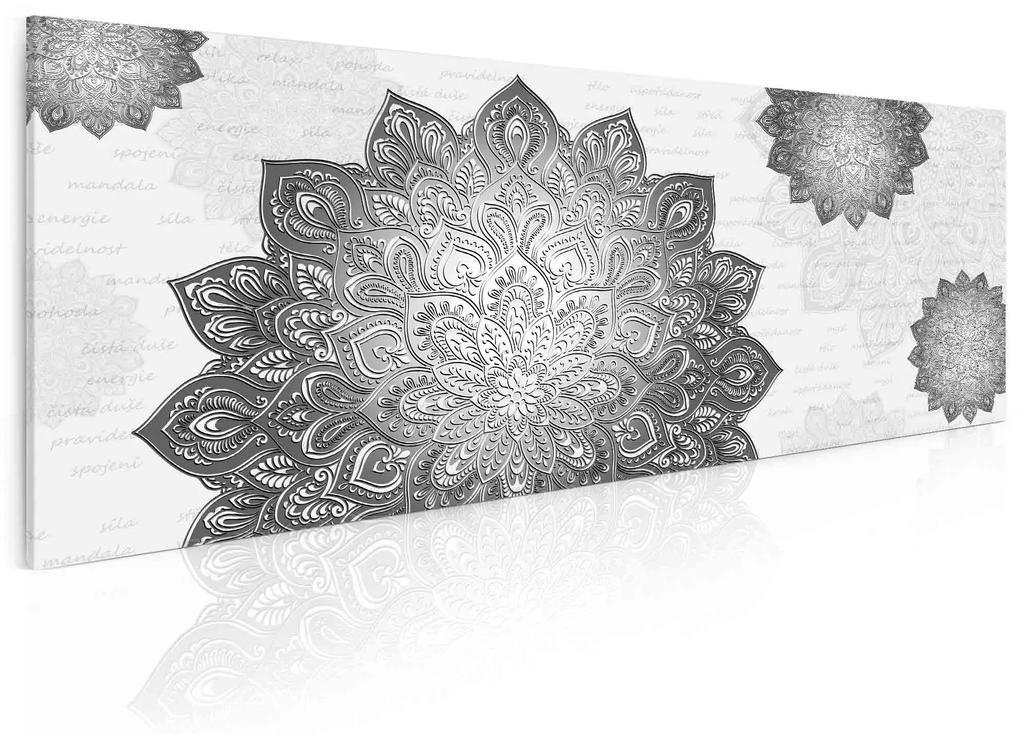 Malvis ® Obraz Mandala kovově šedá Velikost: 150x60 cm