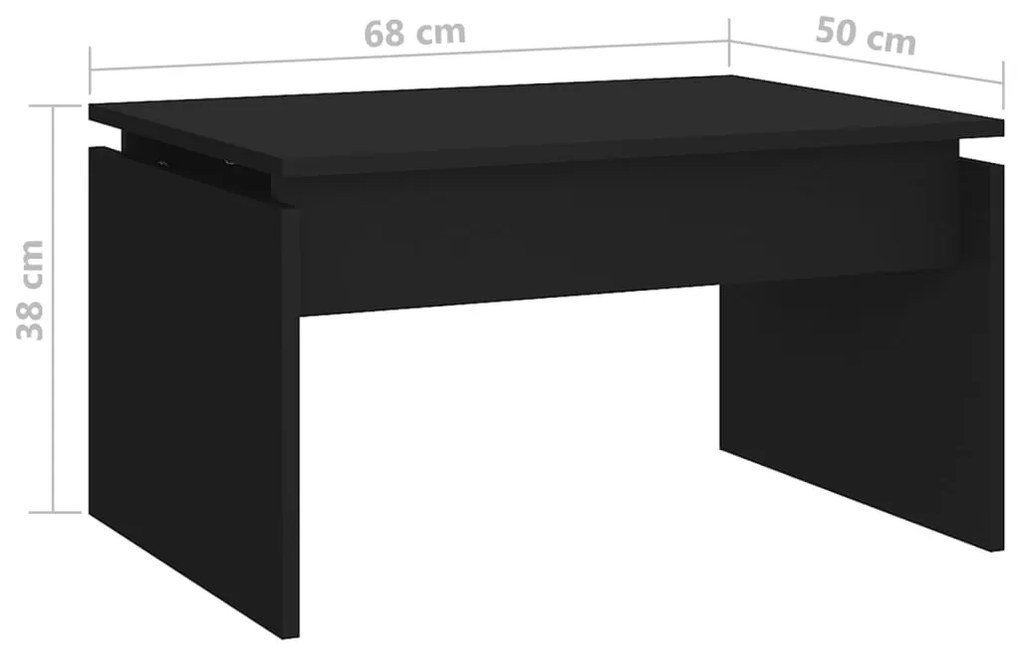 Konferenční stolek černý 68 x 50 x 38 cm dřevotříska - Default Title