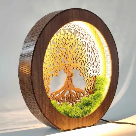 Dřevěná LED lampa Strom života s měchem, Stmívatelná I SENTOP LED0610