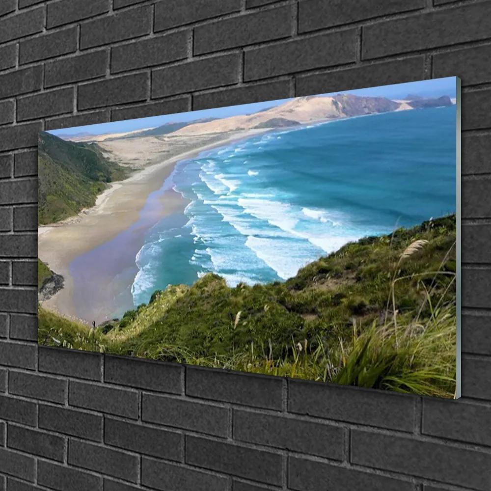 Obraz na skle Pláž Moře Krajina 125x50 cm