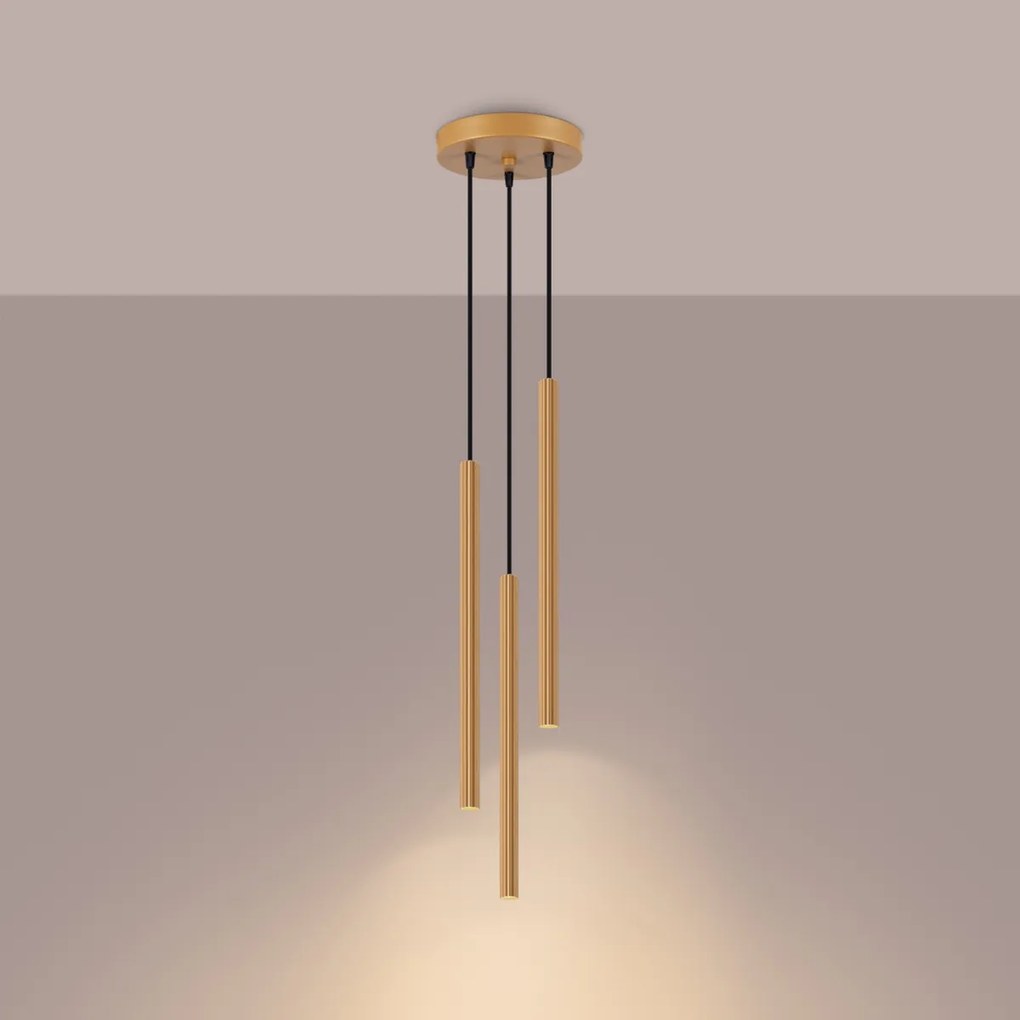 Sollux Lighting Závěsné svítidlo ARCHE 3P zlaté