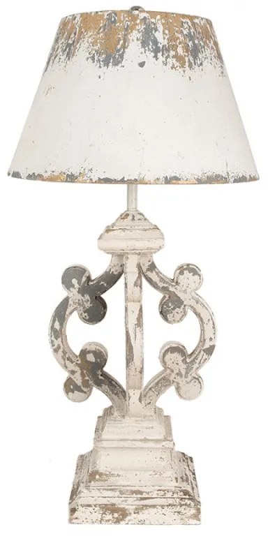 Béžová stolní lampa na podstavci s patinou – 40x79 cm
