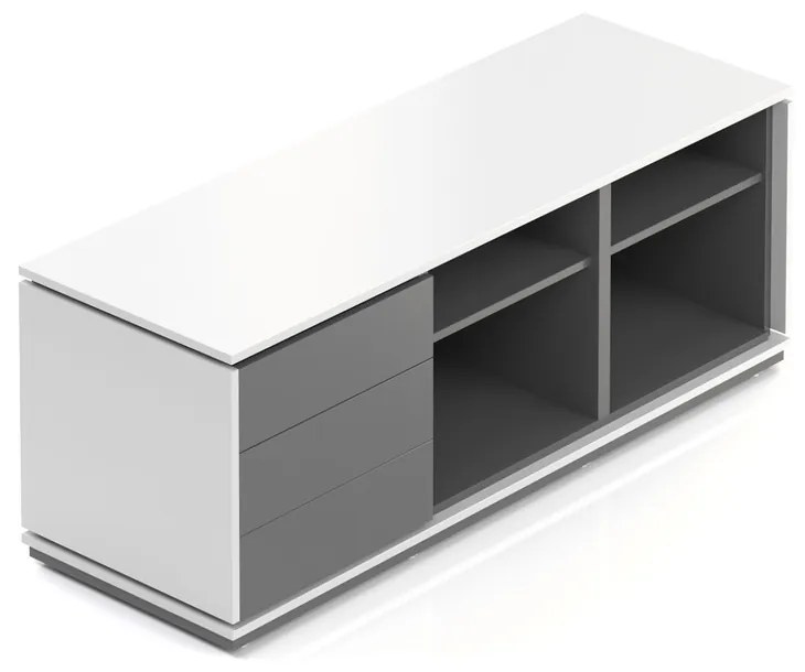 Kontejner Creator 153,6 x 53,6 cm, 3-modulový, antracit / bílá