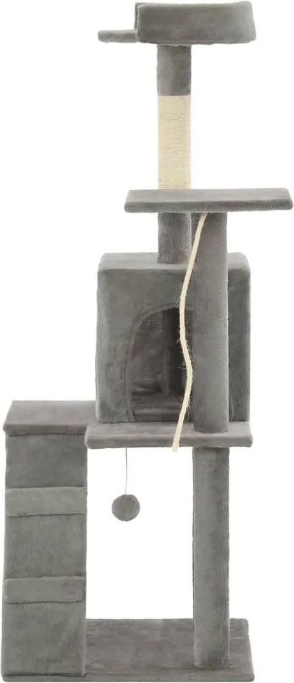 Škrabadlo pro kočky se sisalovými sloupky 120 cm šedé 170590