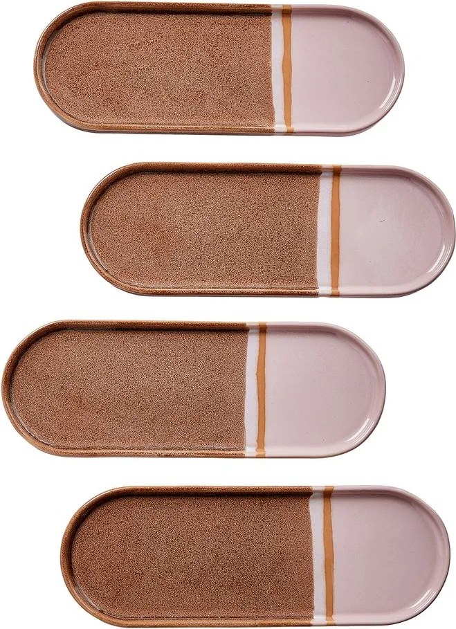 MEDLEY Podnos 30 x 11 cm - hnědá/růžová