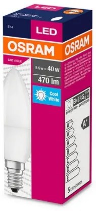LED žárovka E14 OSRAM CL B FR 5,7W (40W) neutrální bílá (4000K), svíčka