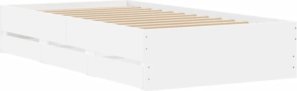 Rám postele se zásuvkami bílý 75 x 190 cm kompozitní dřevo 3207329