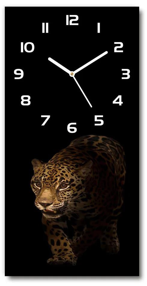 Wallmuralia Moderní hodiny nástěnné Jaguár 30x60 cm