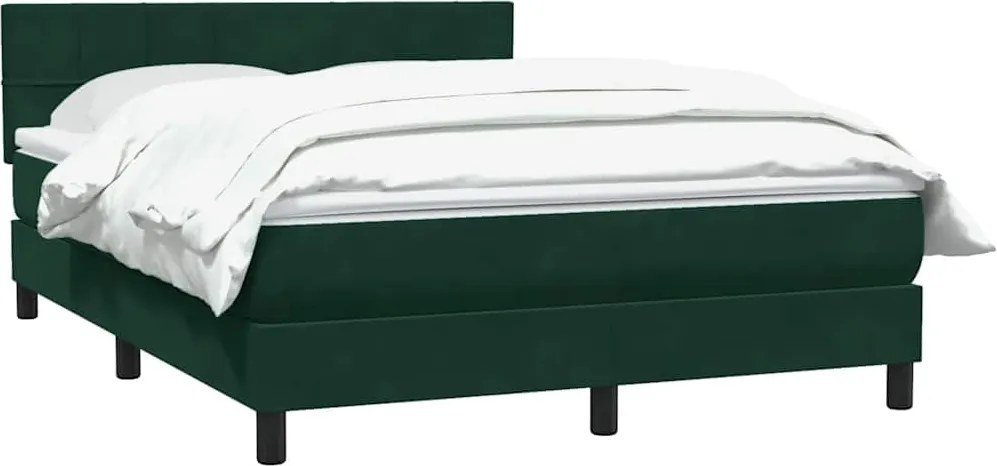 Box spring postel s matrací tmavě zelená 160x220 cm samet 3316266