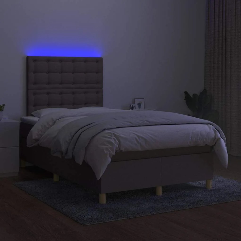 Box spring postel s matrací a LED taupe 120 x 200 cm textil 3135745