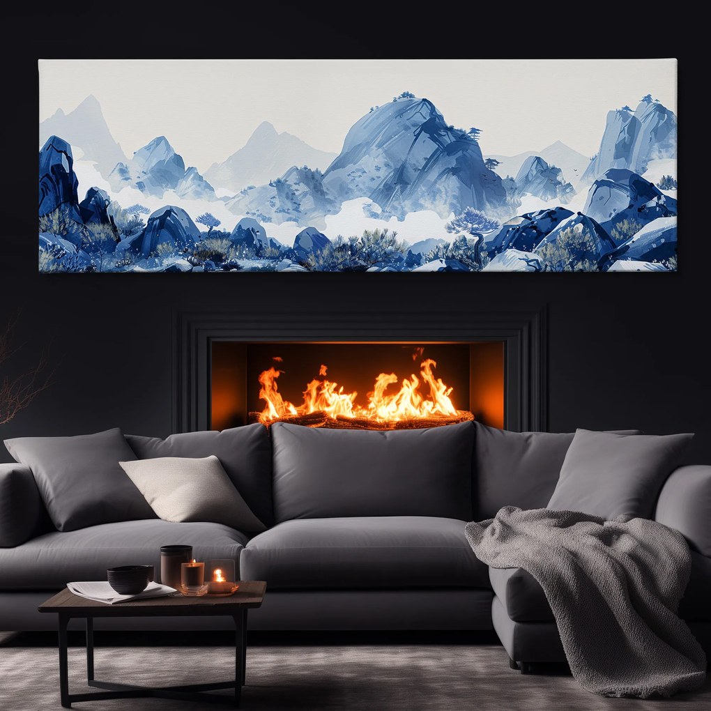 Obraz na plátně - Pod tou skálou co se tyčí FeelHappy.cz Velikost obrazu: 240 x 80 cm