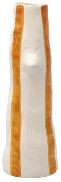 Villa Collection Kameninová váza se zobákem a řasami Styles 34 cm Brown