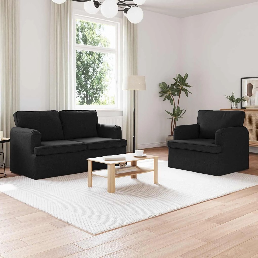 Set pohovek 2 ks Černá textil 3407518