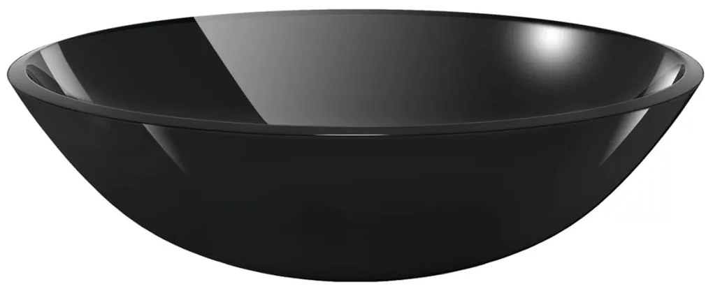 Umyvadlo z tvrzeného skla 42 cm černé 142231