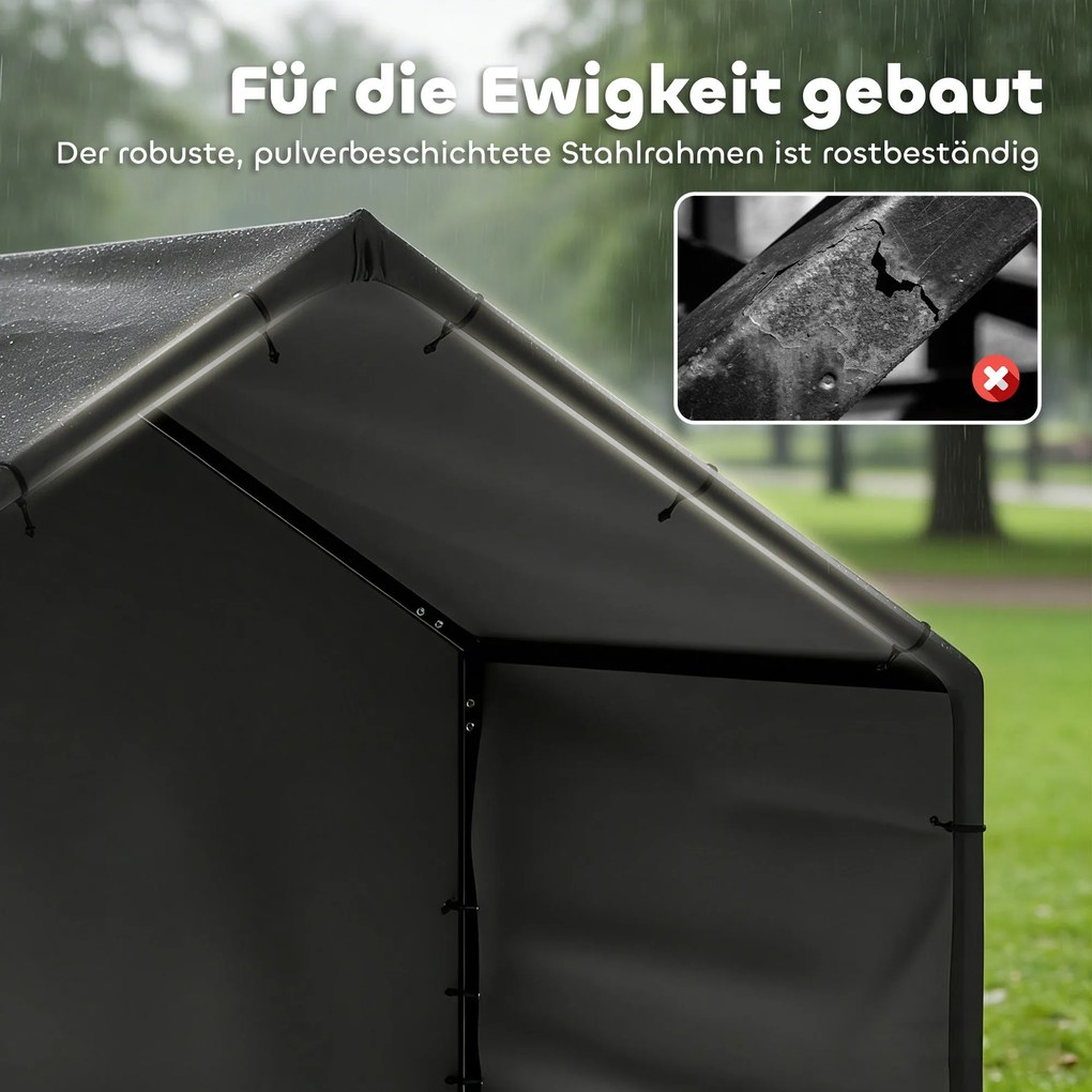 PawHut psí bouda s voděodolným a UV krytem, 125 × 110 × 93 cm – pro psy do 30 kg, černá