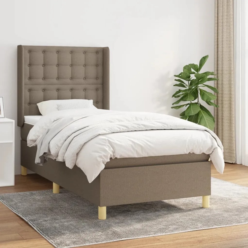 Box spring postel s matrací taupe 80x200 cm textil 3132269