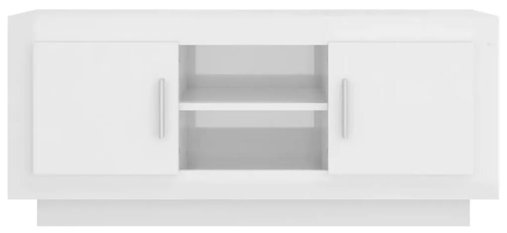 TV skříňka bílá s vysokým leskem 102x35x45 cm kompozitní dřevo - Default Title