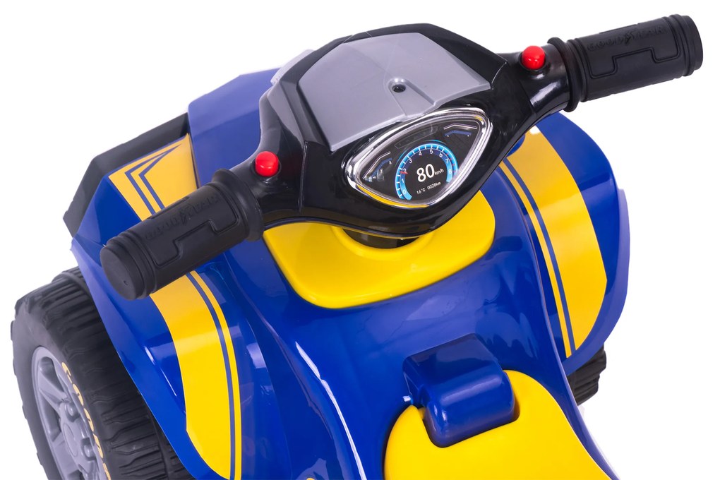 Čtyřkolka Goodyear, interaktivní volant, zvuky, MODRÁ