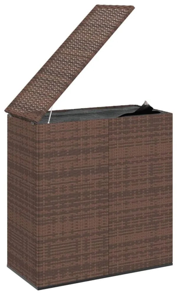 Petromila Zahradní úložný box PE ratan 100 x 49 x 103,5 cm hnědý