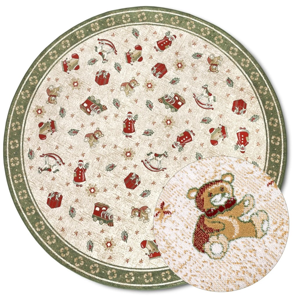 Villeroy & Boch Kusový koberec Toy's delight se střiženým vlasem 106218 Green, Multicolor kruh, 160x160 (průměr) kruh, zelená, obývací pokoj