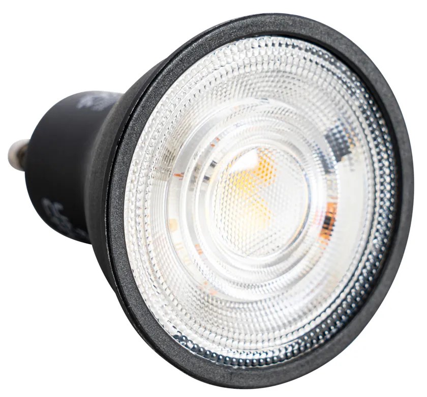 Sada 5 stmívatelných LED žárovek GU10 černých 6W 500lm 2700K
