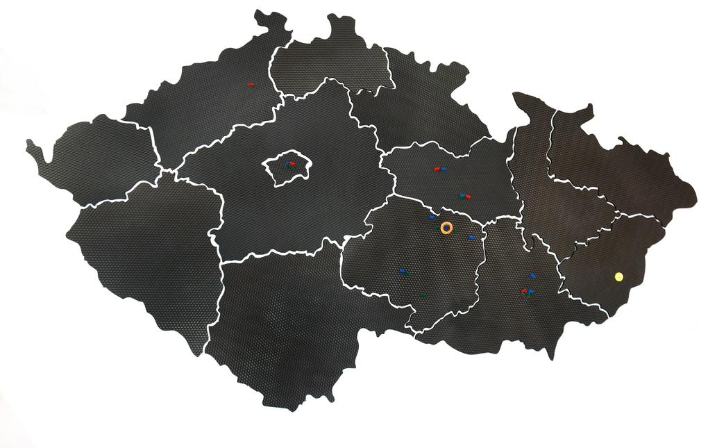 VYLEN Mapa ČR nástěnka Barva: 21 Tmavě oranžová