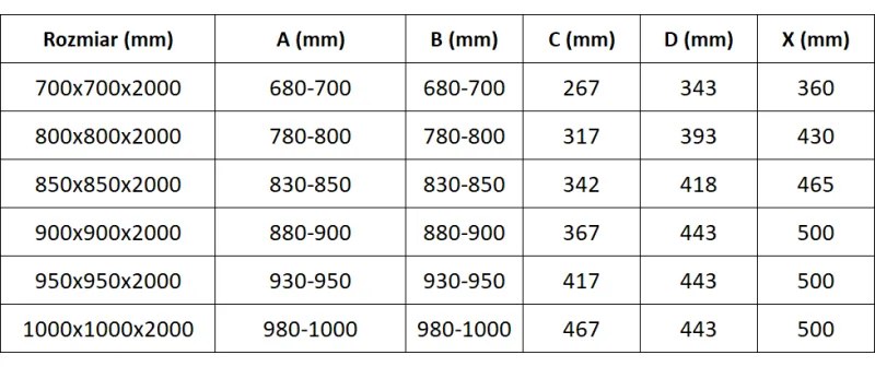 Mexen Exo, čtvercový sprchový kout s posuvnými dveřmi 100x100 cm, 6mm čiré sklo, černý profil, 8111-100-100-70-00
