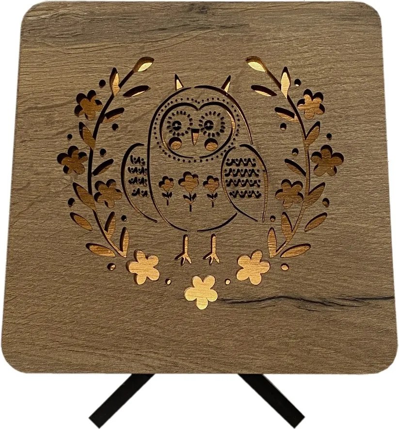 Li-Go "Sovička" lampa 19x19 cm provedení povrchu: jedle