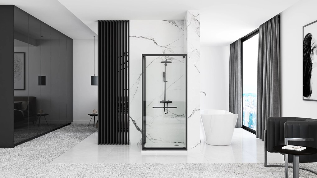 Rea, Sprchový kout Rea Space In Black 80x100, KPL-K0882