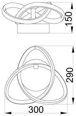 Černé matné LED nástěnné svítidlo INDIGO