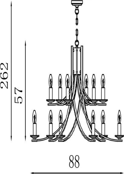 Searchlight 41612-12SB - Lustr na řetězu ASCONA 12xE14/60W/230V